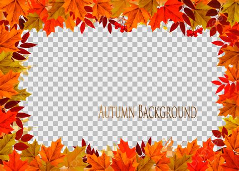 투명 한 배경 포스터에 화려한 단풍과 추상 가을 프레임 템플릿 Psd 다운로드 디자인 자료 다운로드