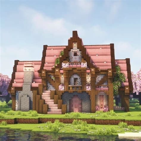 Средневековый дом с красивой крышей для выижвания в майнкрафте Эденор интересный Майнкрафт