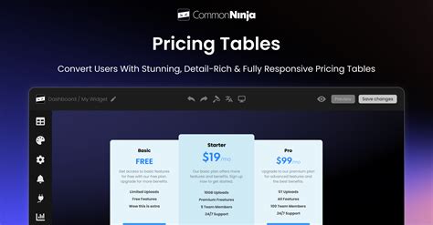 Pricing Tables Examples For Uncody