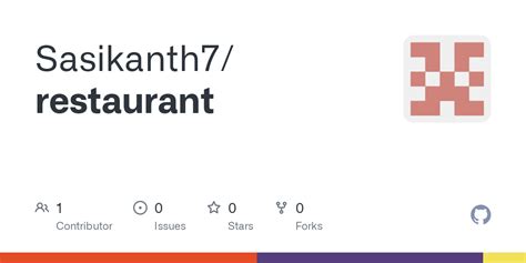 Github Sasikanth Restaurant
