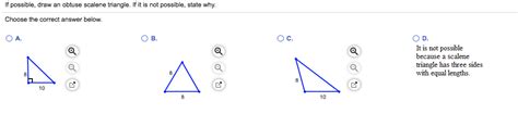 Solved If Possible Draw An Obtuse Scalene Triangle If It Chegg