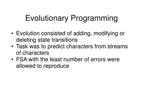 Ppt Evolution Strategies Evolutionary Programming Genetic Programming