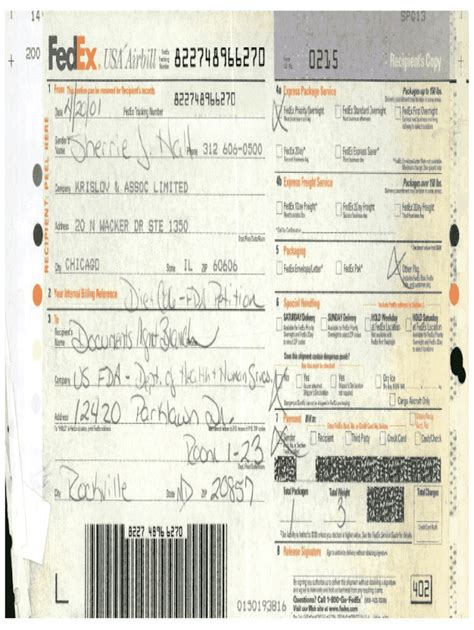 Fillable Online Fedex Usa Airbill Instructions Fax Email Print Pdffiller