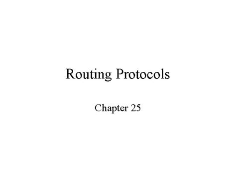 Routing Protocols Chapter Static Routing Typically Used