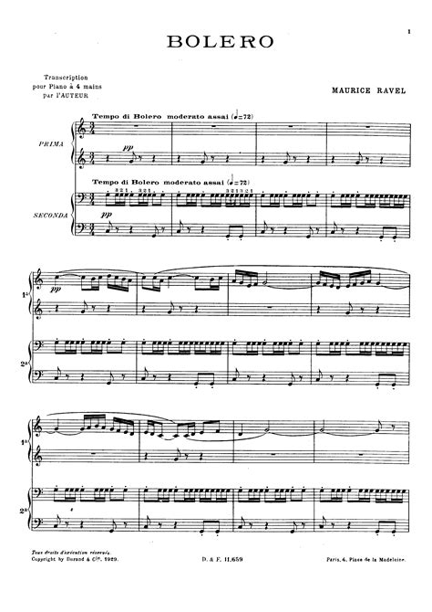 Maurice Ravel Bolero Sheet Music Pdf ボレロ 악보 Free Score Download ★