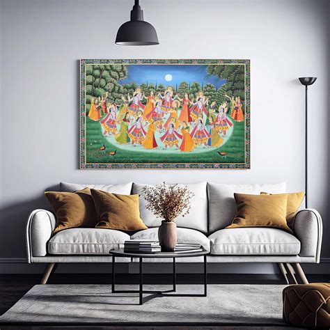 Rasa Lila Dance Of Radha Krishna Rasa Lila Canvas Krishna Lila Canvas