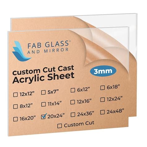 Fab Glass And Mirror Plexiglass 20 In W X 24 In L Clear Rectangular