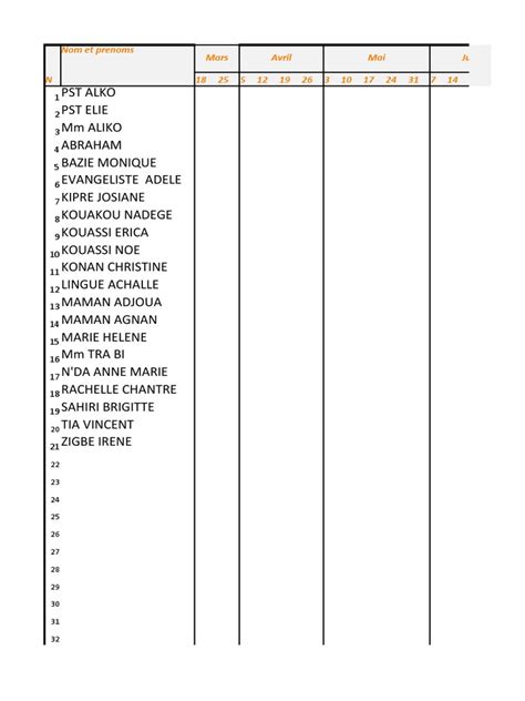 Liste De Presence Pdf