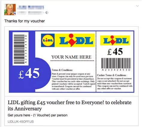 Lidl Ting £45 Voucher Free To Everyone The Clever New Scam On Facebook Mirror Online