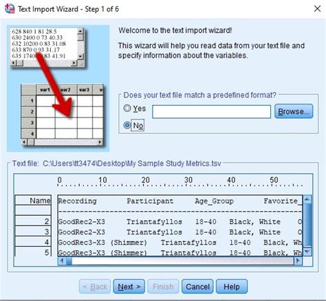 how to import tsv files into spss