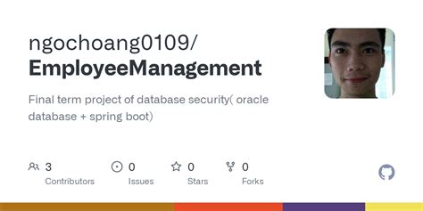 GitHub Ngochoang EmployeeManagement Final Term Project Of Database Security Oracle