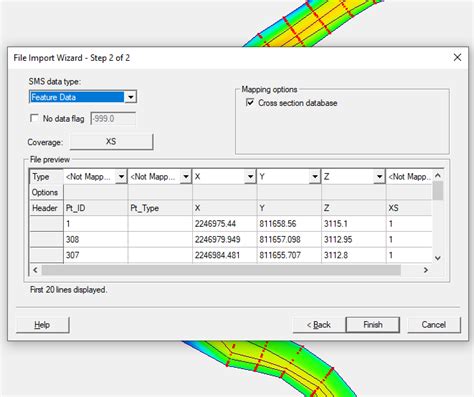Using The Import Wizard To Create A Cross Section Database Aquaveo