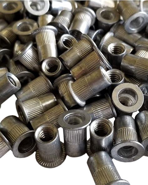 1 4 20 Aluminum Flange Nutserts Rivet Nut Rivnut Nutsert 100 Pcs Aluminum Rivet Nuts 1 4 20