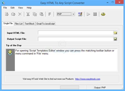 Easy HTML To Any Script Converter Screenshot And Download At SnapFiles Com