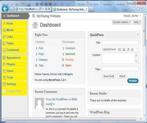 WordPress Admin Panel MindStick