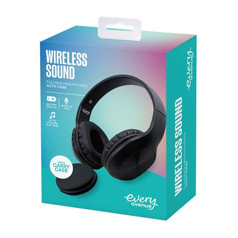 Every Avenue Wireless Sound Folding Headphones With Case Headphones