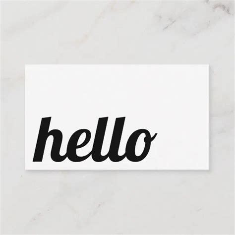 Cursive Hello Modern Font Business Card Zazzle