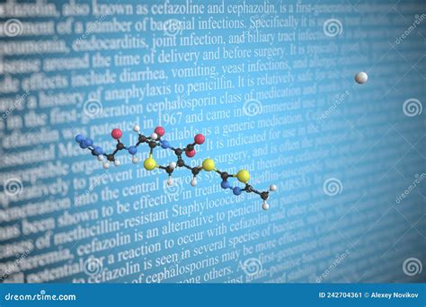 Molecular Model Of Cefazolin 3d Rendering Stock Illustration Illustration Of Molecule