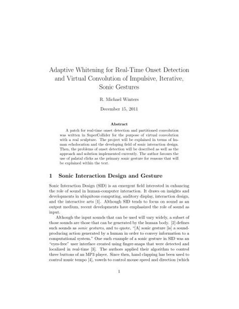 Adaptive Whitening For Real Time Onset Detection And Virtual Idmil