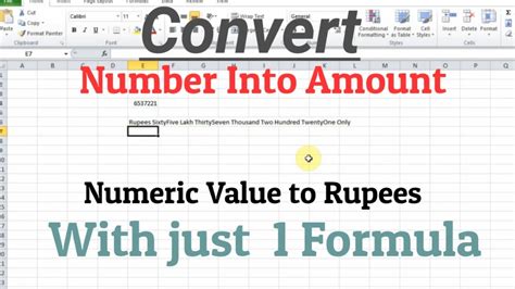 How To Convert Numbers Into Words Rupees With Just One Formula In