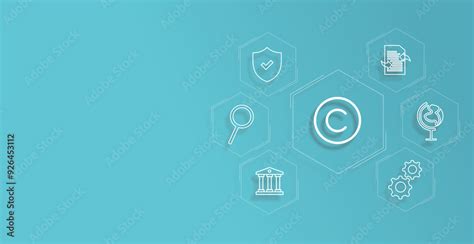 Digital Copyright Patent Concept Icons Representing Copyright