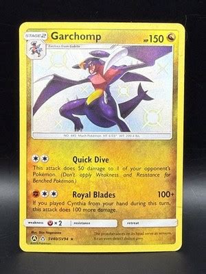 Garchomp Sv40sv94 Shiny Holo Rare Pokemon Tcg Hidden Fates Shiny