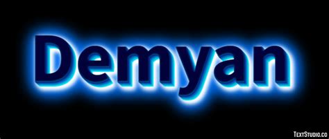 Demyan 3d With Blue Glow Text Effect Generator