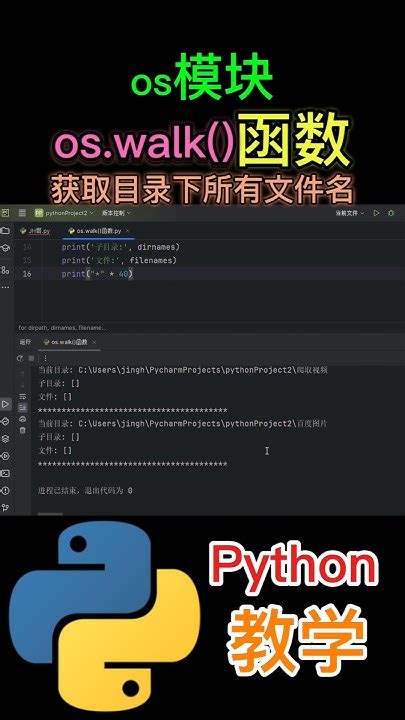 《os模块walk函数是用于获取目录下所有文件名》 Python教学 Youtube