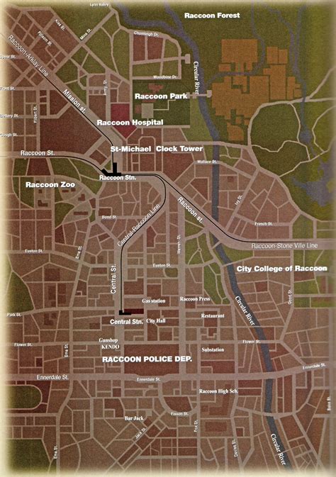 image raccoon city map png capcom database fandom powered by wikia