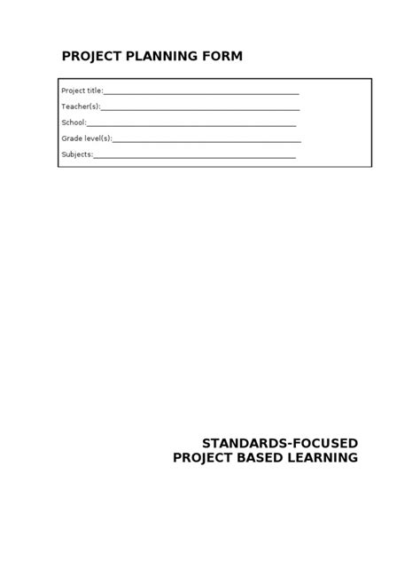 Project Planning Forms Pdf Learning Psychology