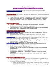 Psych Chapter 10 .docx - Chapter 10 Summary 10.1: Special Considerations in Human Development ...