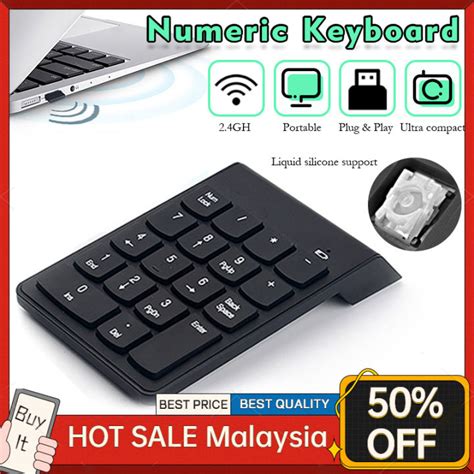 2 4GHz Wireless Numeric Keypad Numpad USB Number Pad 18 Keys Digital Keyboard For Accounting