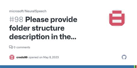 Please Provide Folder Structure Description In The Readme Files · Issue