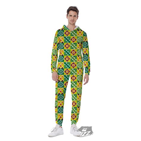 Kente Asante Print Pattern Mens Jumpsuit