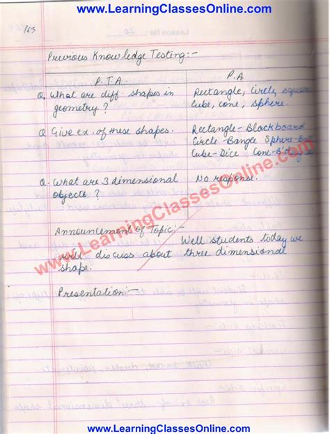 Lesson Plan On D Shapes