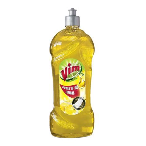 Vim Liquid 750ml Dishwash Material Yellow Color 750ml Size Effectively Cleans Oil And Grease