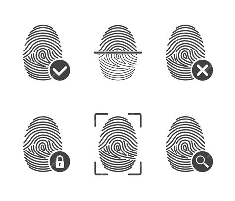 Premium Vector Fingerprint Icons Authorization Identification Symbol Security And Surveillance