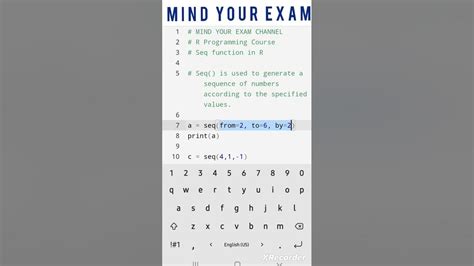 Seq Function In R Language Youtube