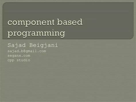 Ppt Component Based Programming Powerpoint Presentation Free
