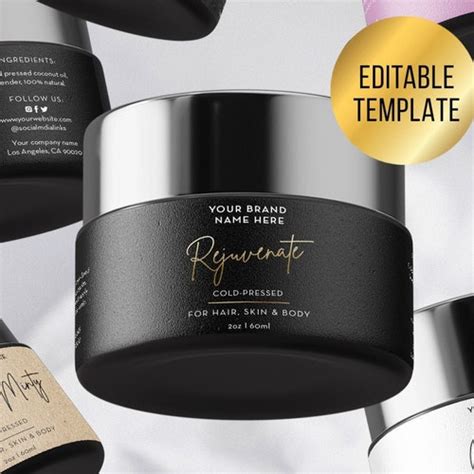Custom Product Label Editable Label Template Stylish Etsy