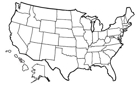 Us State Map Coloring Page