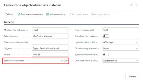 ‘new function doesn t follow ‘start objectnr from settings