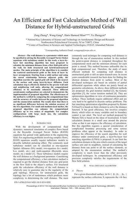pdf an efficient and fast calculation method of wall distance for