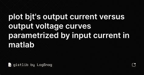 Gistlib Plot Bjts Output Current Versus Output Voltage Curves