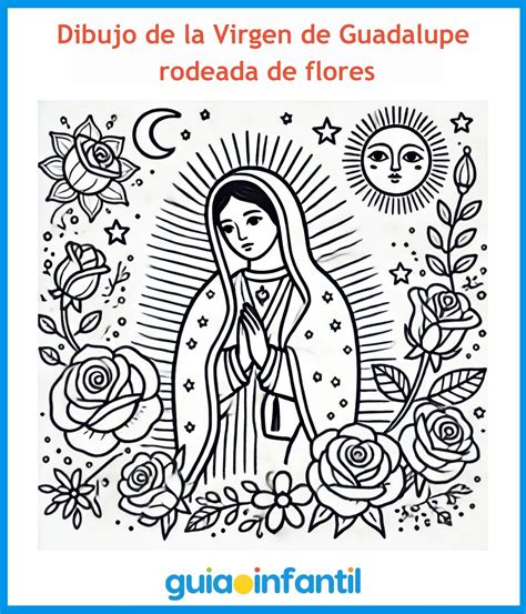 Imágenes De La Virgen De Guadalupe Para Niños Dibuja Y Colorea