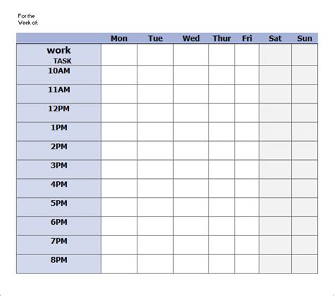 FREE Samples Of Work Schedule Templates In Google Docs Google Sheets Excel MS Word