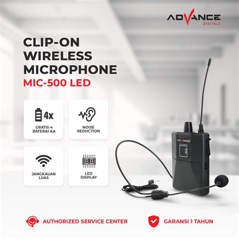 Jual Clip On Advance Mic 500 Mic Bando Wireless Mic Clip On Mikrofon Eksternal Bergaransi 1