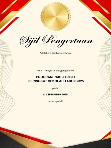 Template Sijil Peringkat Sekolah Pdf