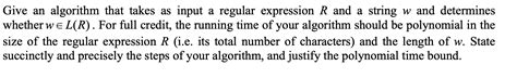 solved give an algorithm that takes as input a regular