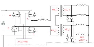 UCC Phase Shift Full Bridge With Parallel Current Doubler Output Stage Power Management